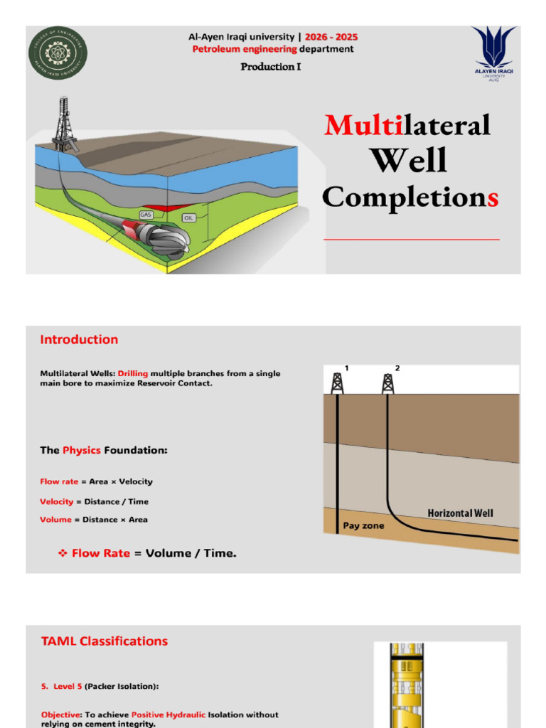 Multilateral Well Completions & TAML Classifications - Petroleum ...