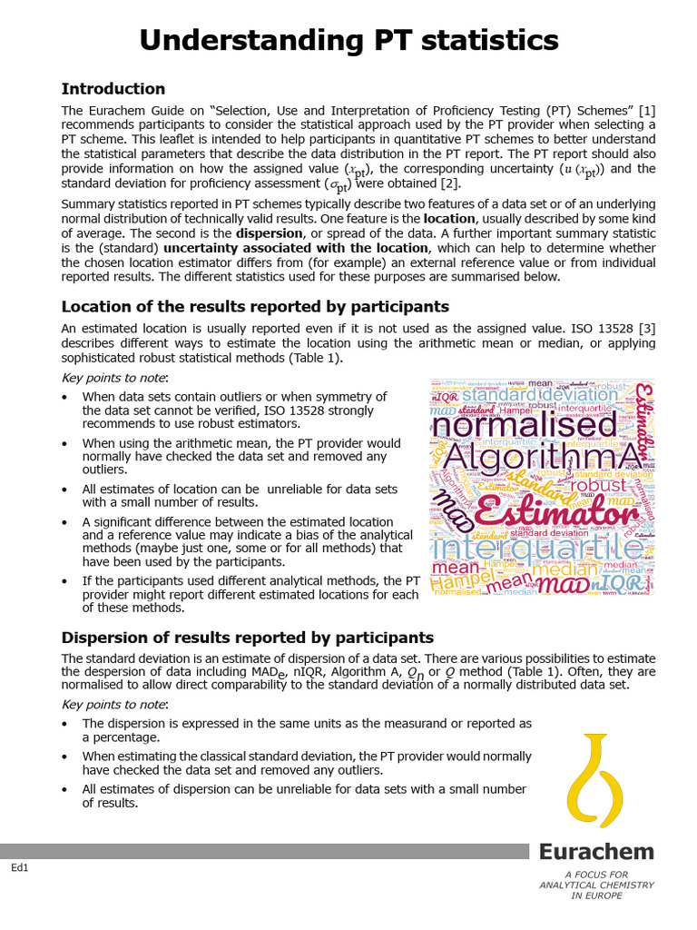 Understanding Proficiency Testing Statistics | PDF | Robust Statistics ...
