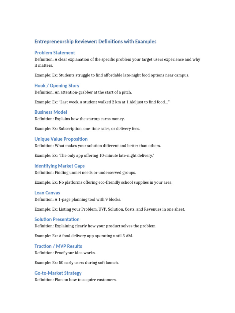 Entrepreneurship Concepts and Examples | PDF | Lean Startup | Business