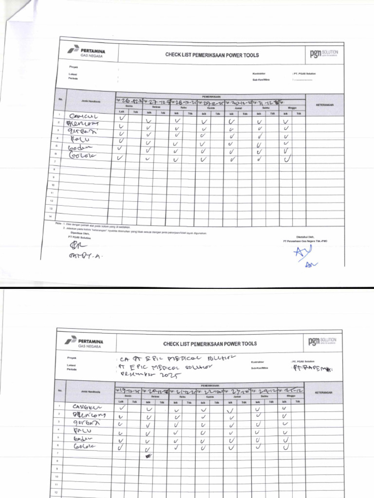 Cek List Harian | PDF