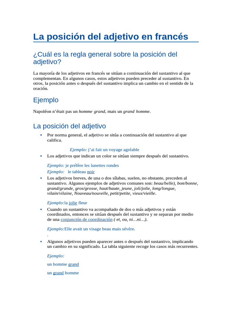 La Place Des Adjectifs.av | PDF