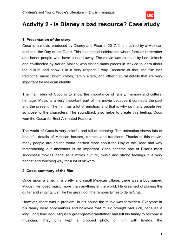 Actividad 2 - Is Disney a Bad Resource_ Case Study | PDF