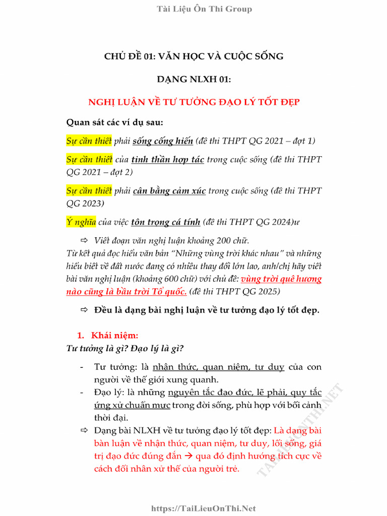 1757070621603 Nlxh Nl Ve Tu Tuong Dao Ly Tot Dep PDF | PDF