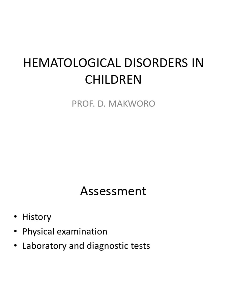 Pediatric Hematological Disorders Guide | PDF | Anemia | Bleeding