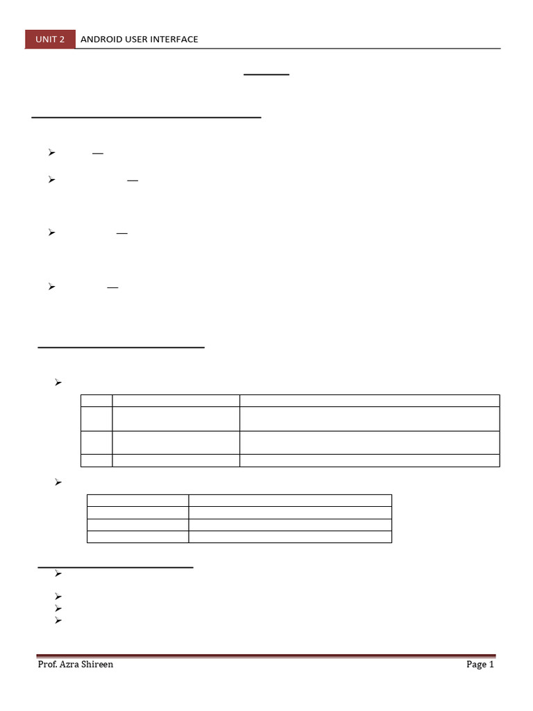 AAD - UNIT 2 | PDF | User Interface | Android (Operating System)