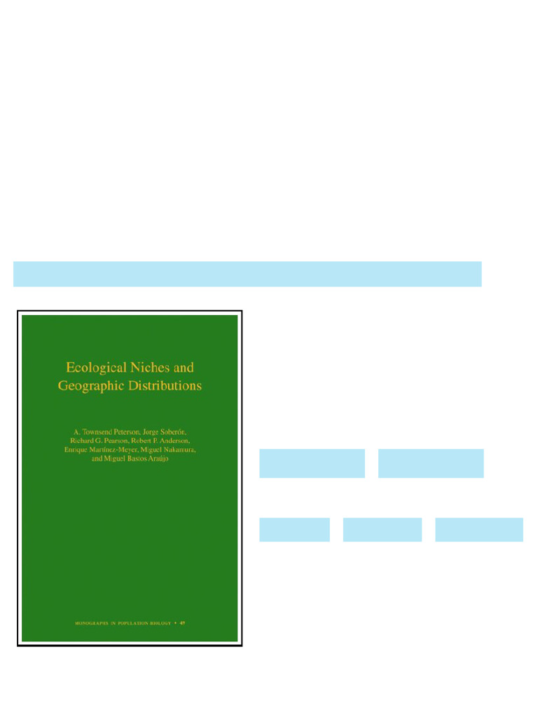 (Ebook) Ecological Niches and Geographic Distributions (MPB-49) by A ...
