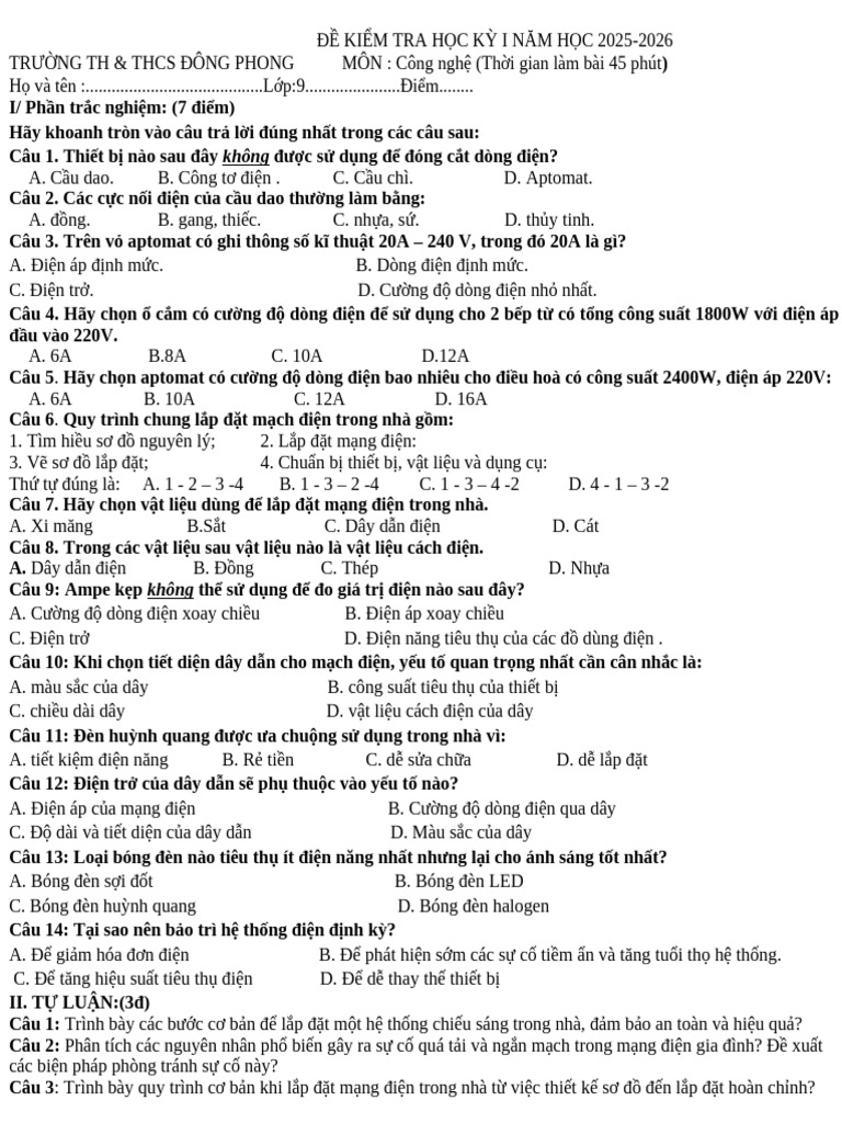 ĐỀ 02 CN 9 | PDF