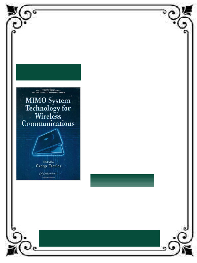 MIMO System Technology for Wireless Communications Electrical ...