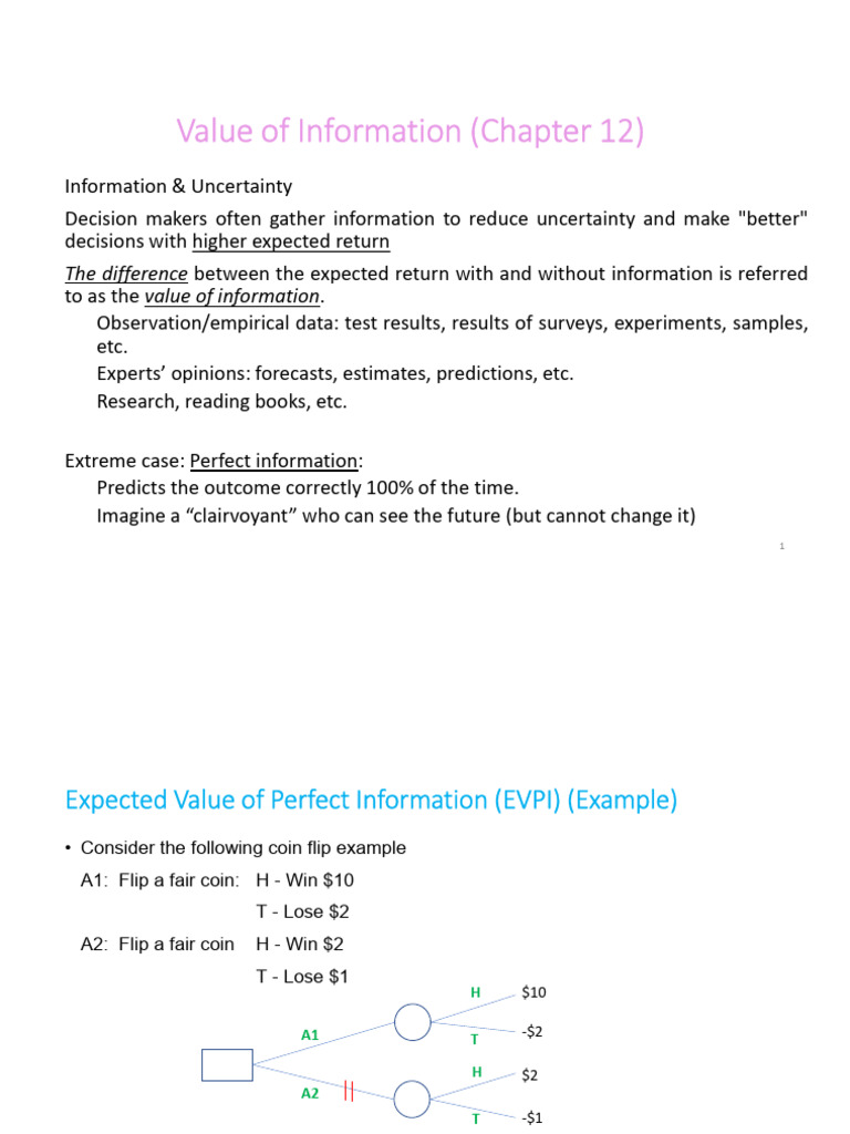 Value of Information in Decision Making | PDF | Uncertainty | Information