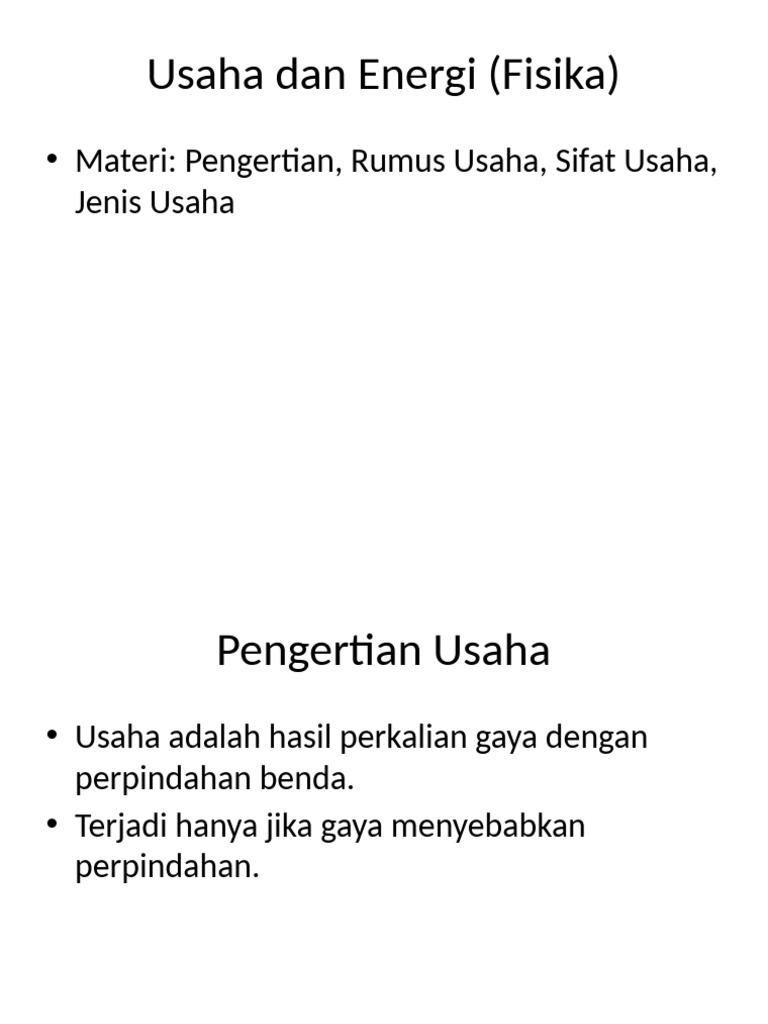 Usaha Energi Fisika Ppt3 | PDF