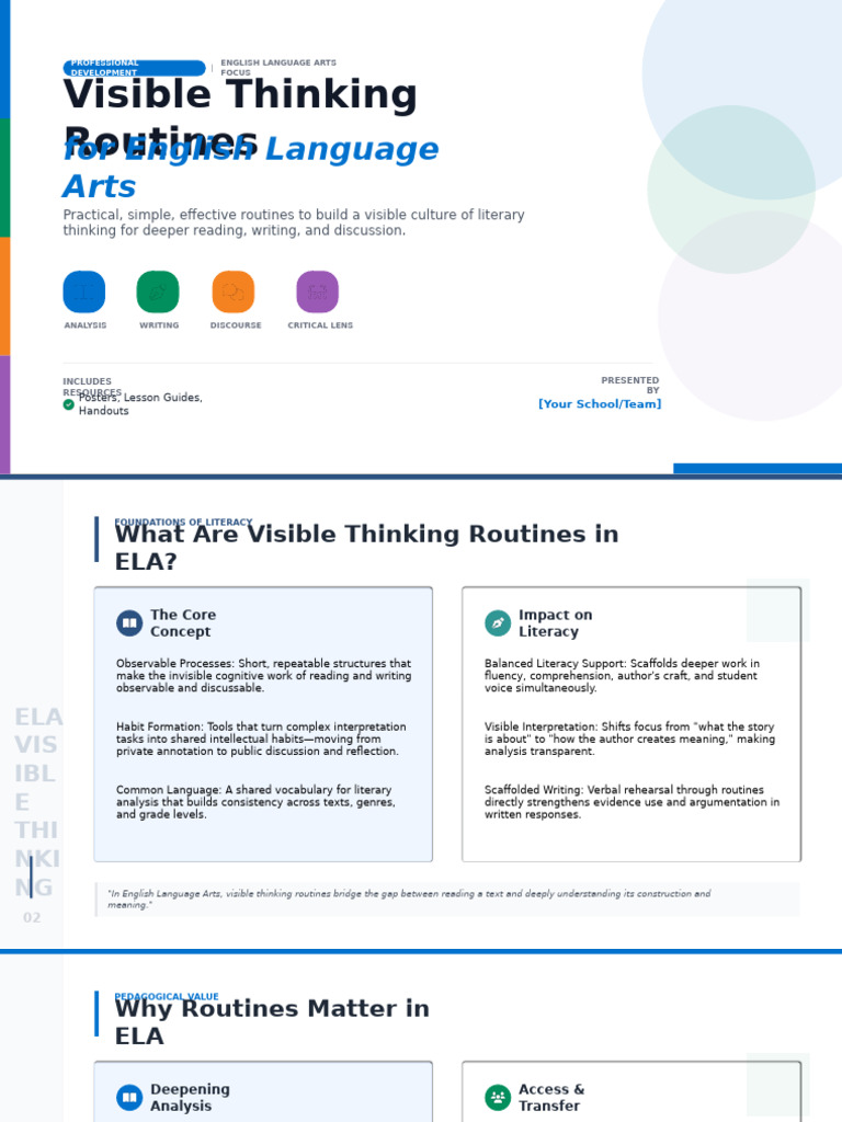 Ela Visible Thinking Routines 20260105002844 | PDF | Narrative | Plot ...