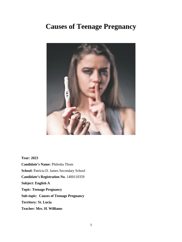 Causes of Teenage Pregnancy Explained | PDF | Adolescence | Teenage ...
