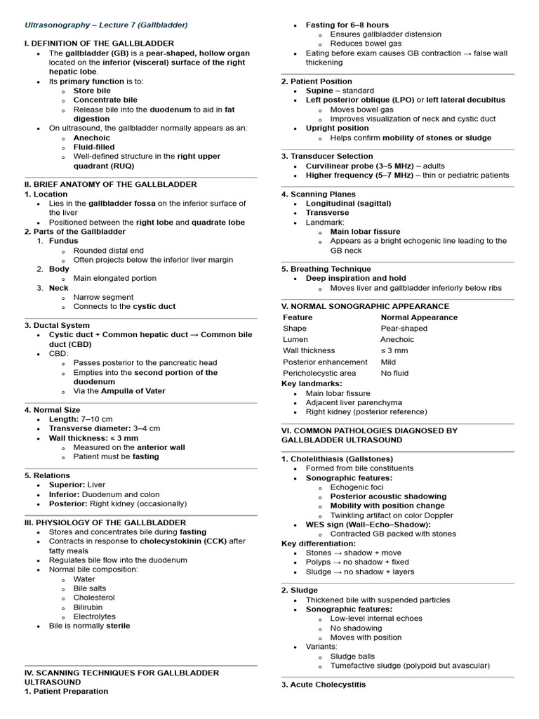 Gallbladder Reviewer | PDF | Gallbladder | Liver
