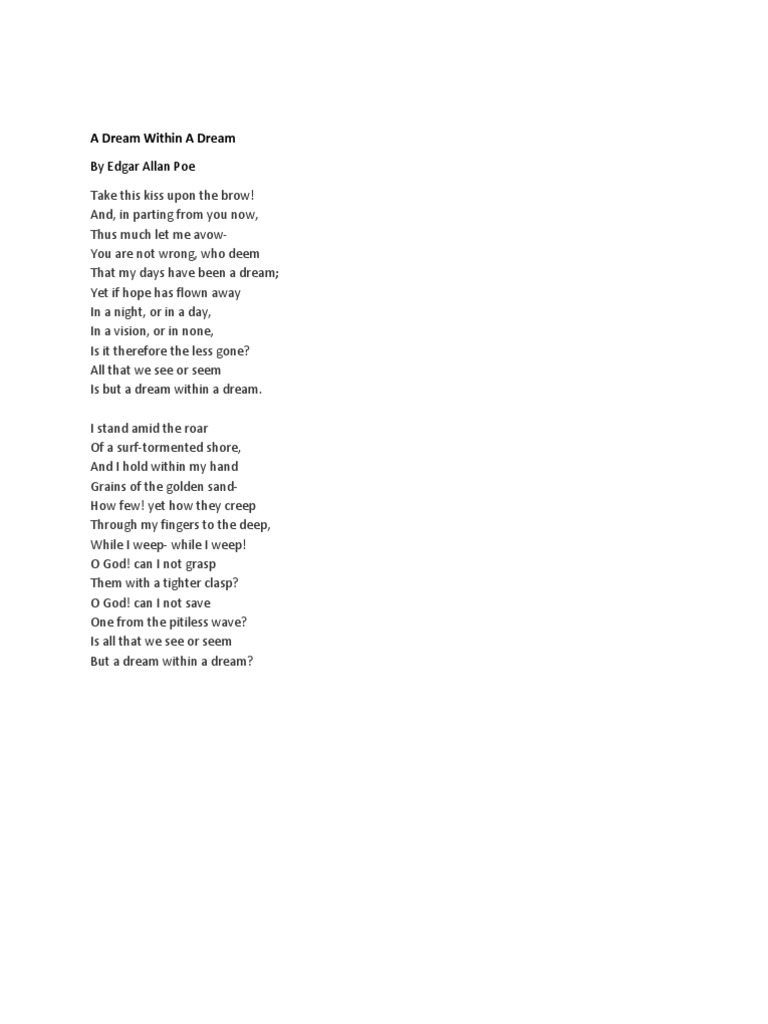 A Dream Within A Dream | PDF | Dream