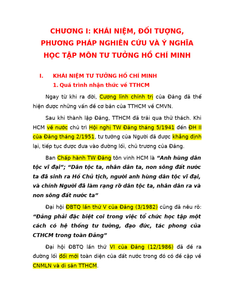 CHƯƠNG 1 tthcm | PDF