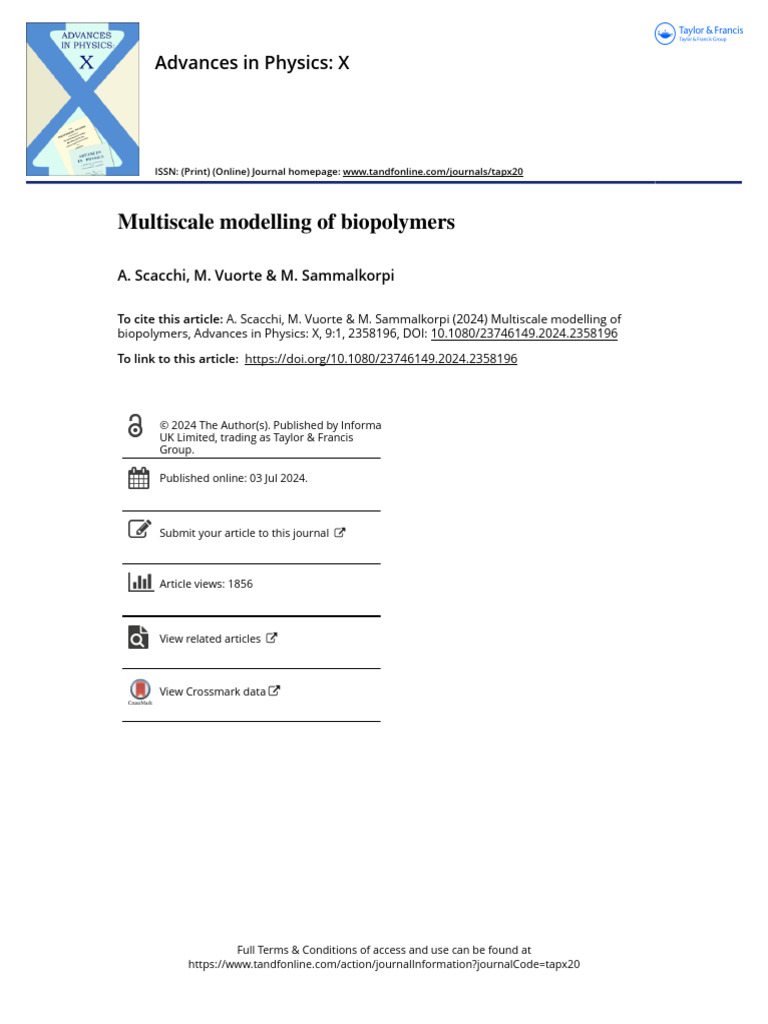 Multiscale Modelling of Biopolymers | PDF | Force Field (Chemistry ...
