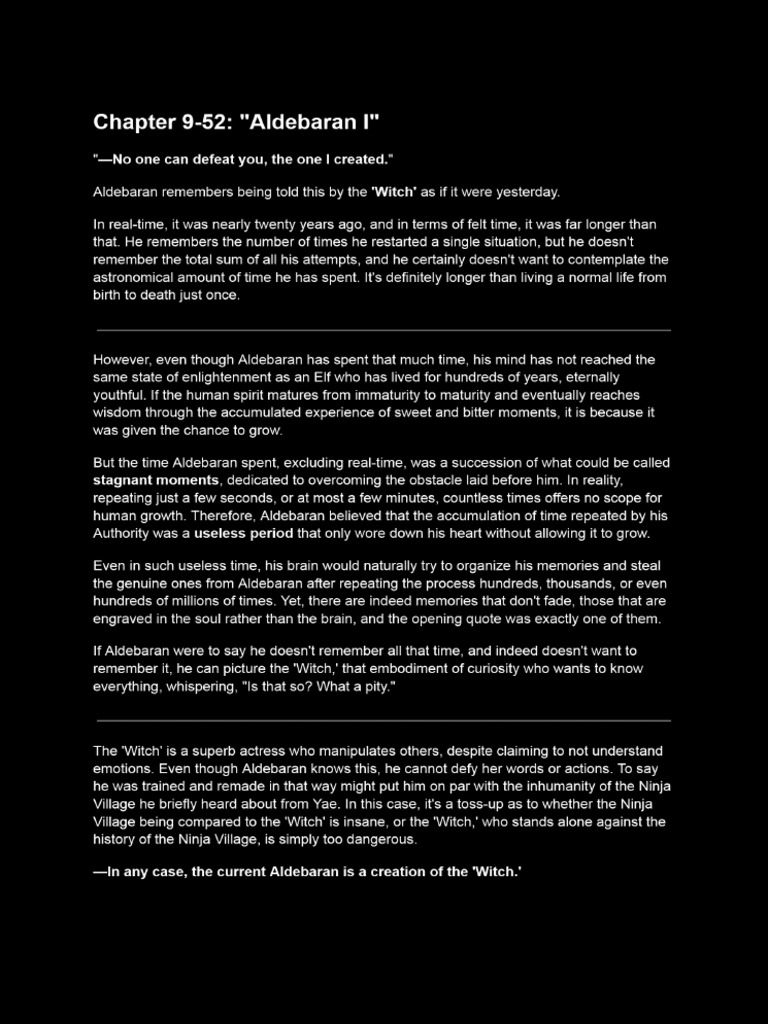Arc 9 Chapter 52 - Aldebaran Part 1 Dark Ver | PDF