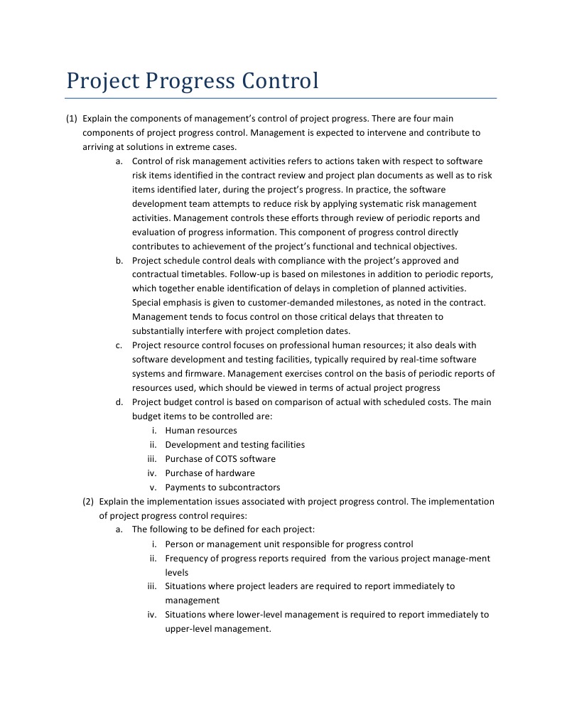 Project Progress Control | PDF | Project Management | Software Development