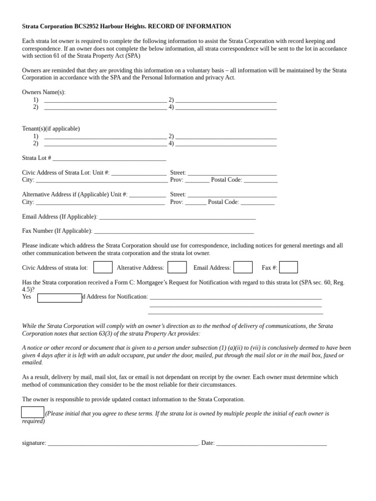 Form - Record Information Request | PDF | Mail | Public Services