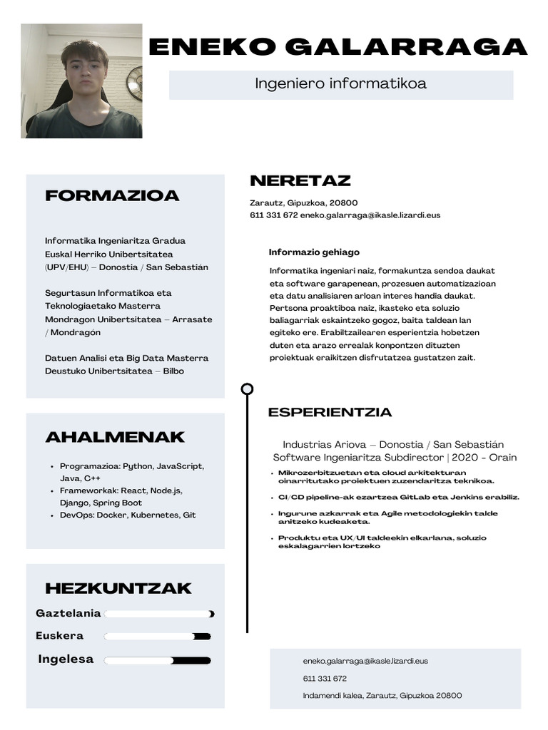 Currículum Con Carta de Presentación Profesional Moderno Blanco y Negro ...