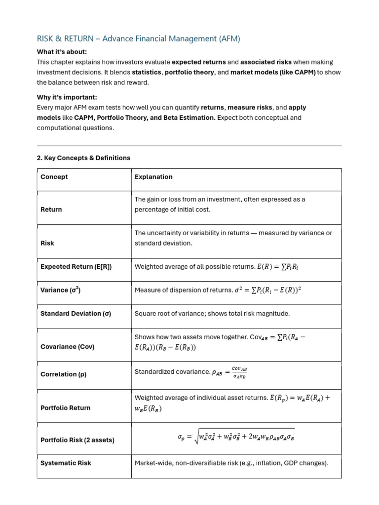 Risk Return (FIM) Sifat Dec '25 | PDF | Capital Asset Pricing Model ...