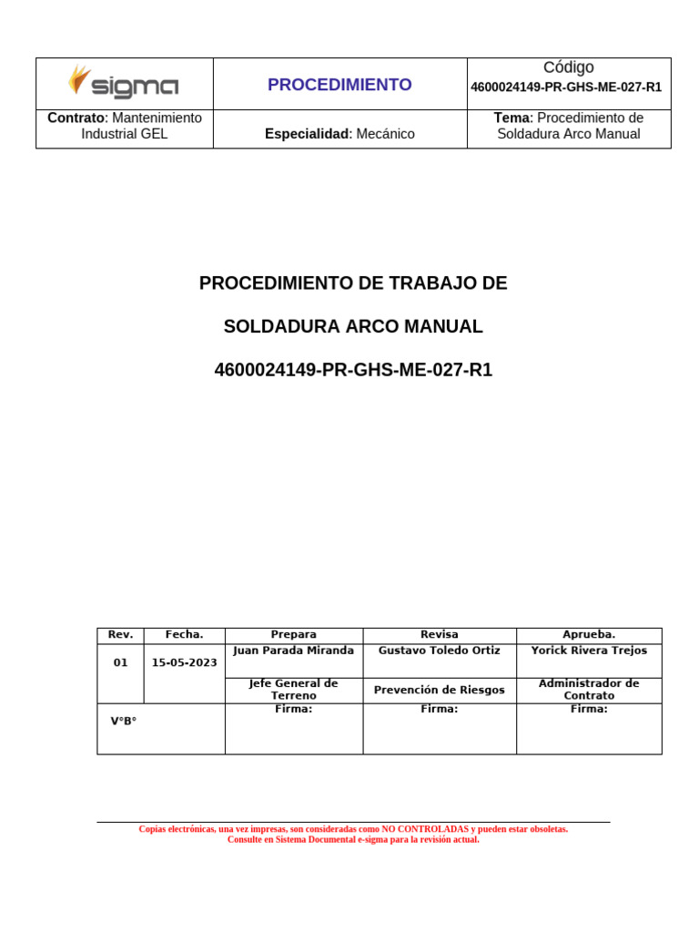 4600024149-PR-GHS-ME-027-R0 Procedimiento de soldadura | PDF ...