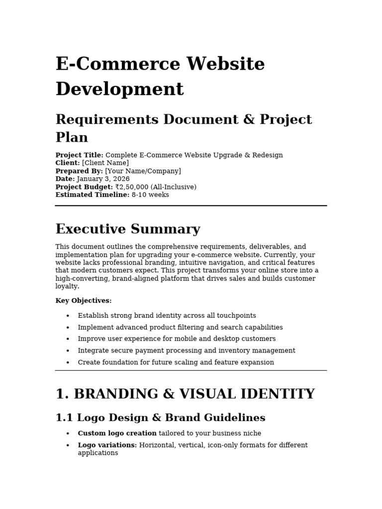 E-Commerce Upgrade Project | PDF | Point Of Sale | Brand
