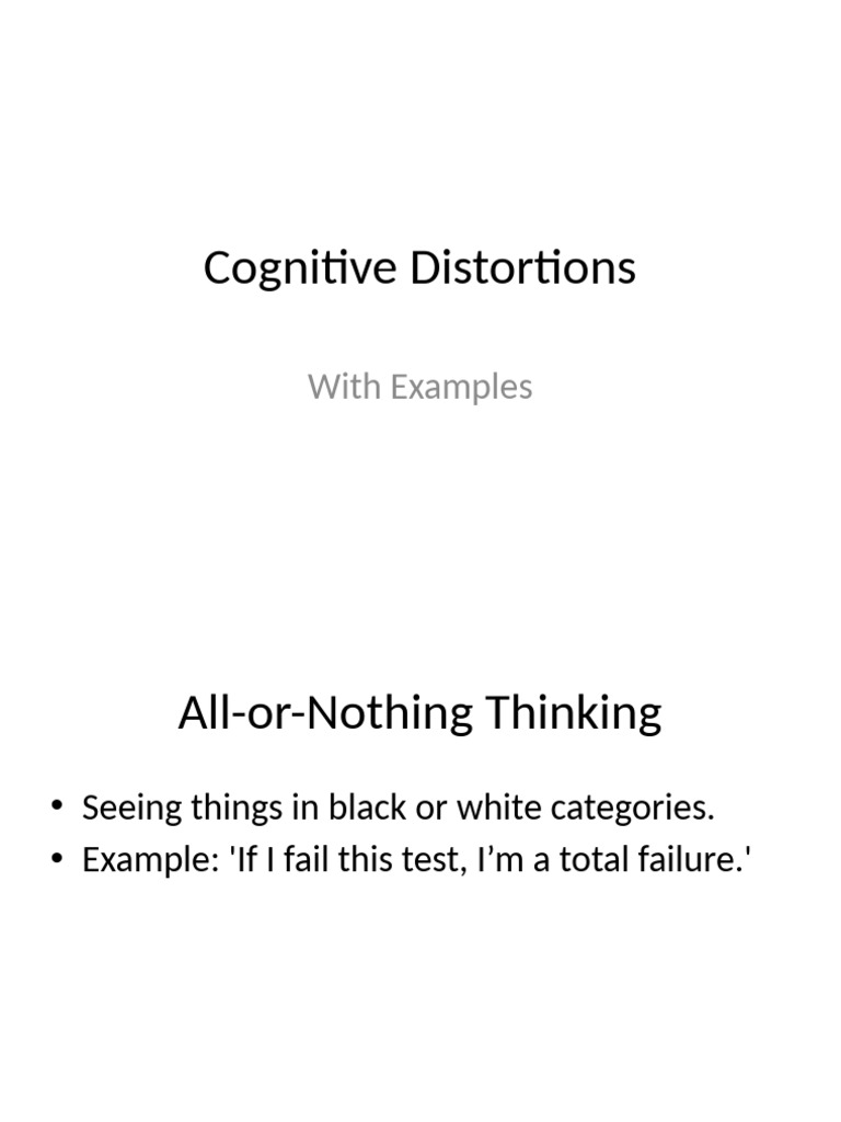Cognitive Distortions With Examples | PDF