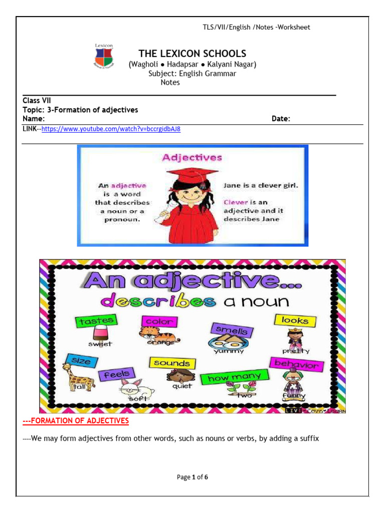 Adjective Formation and Comparison Guide | PDF | Adjective | English ...