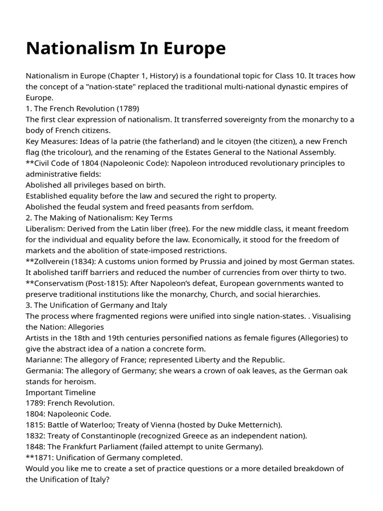 Nationalism in 19th Century Europe | PDF