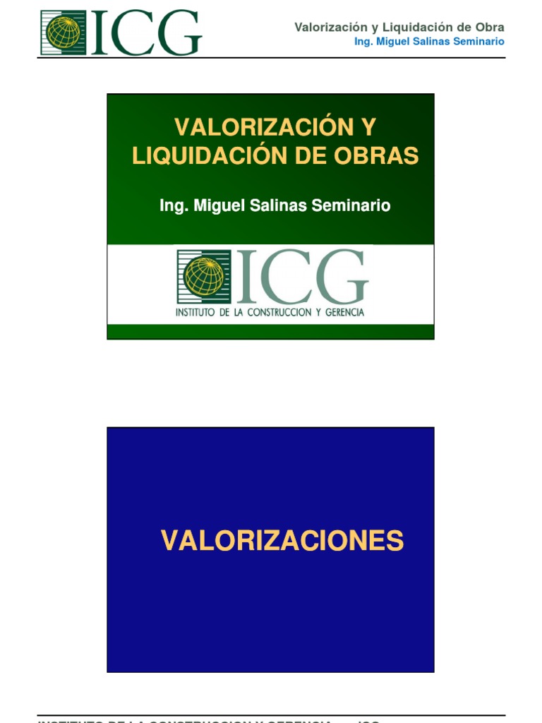 Valorizaciones ICG-2008 | PDF | Liquidación | Presupuesto