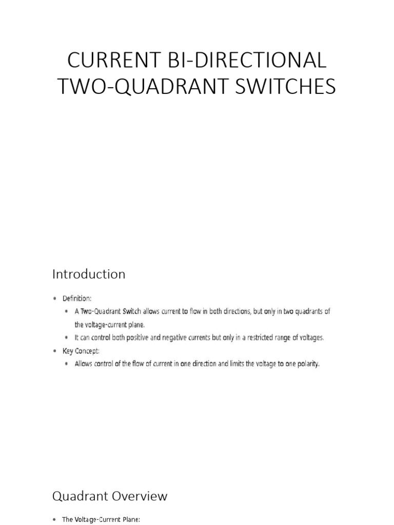 Bi-Directional Two-Quadrant Switches Guide | PDF