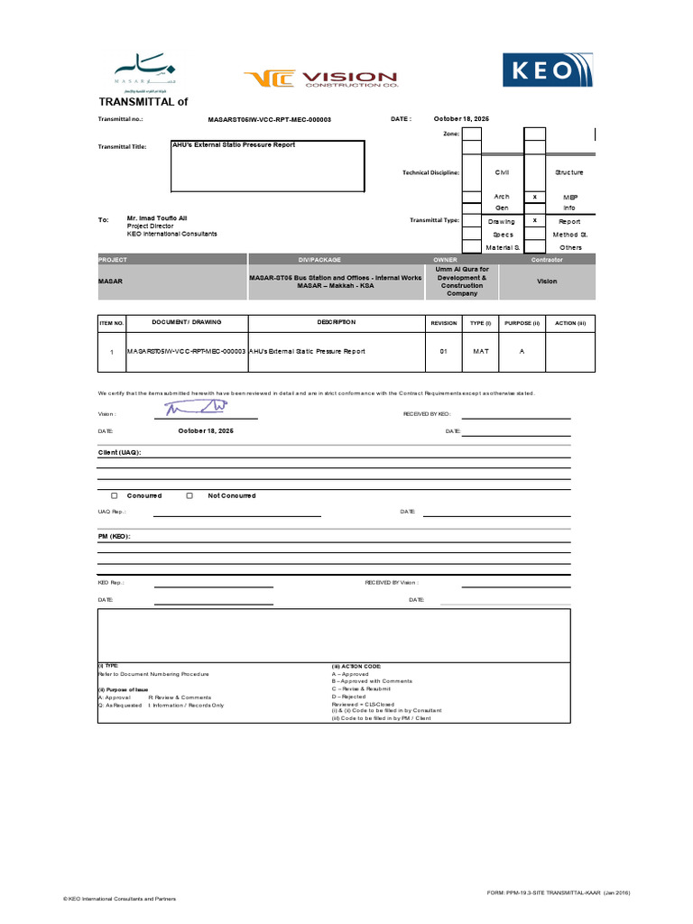 AHU External Static Pressure Report | PDF | Duct (Flow) | Continuum ...