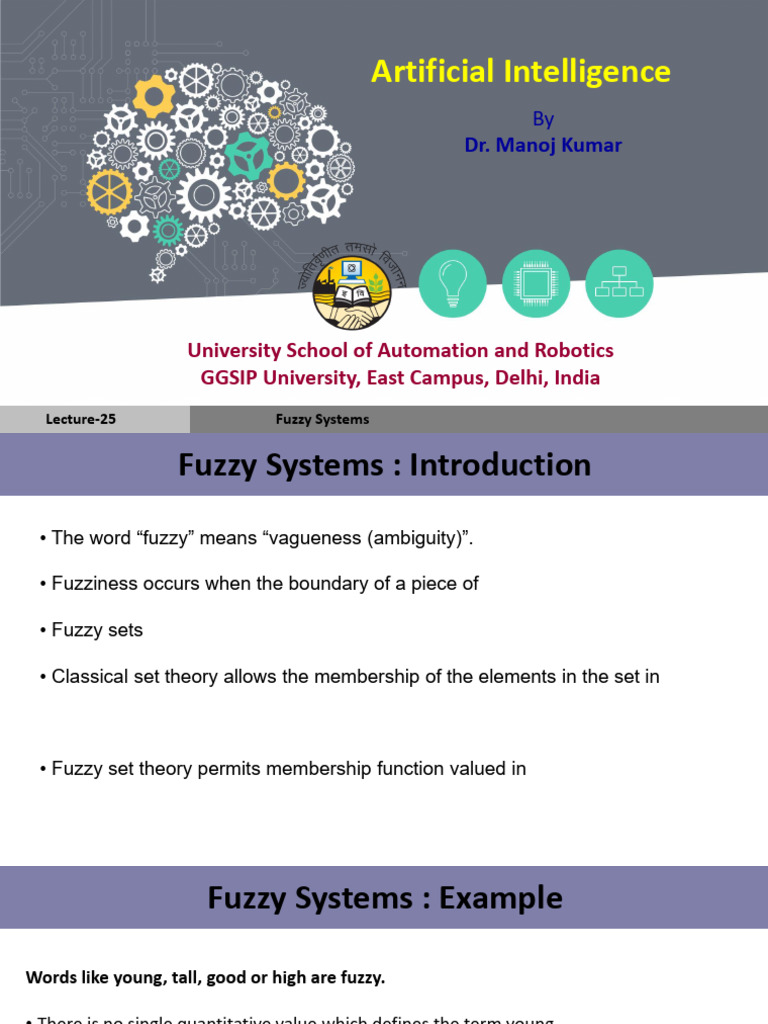 Lecture-24 Fuzzy Systems | PDF | Fuzzy Logic | Mathematical Logic