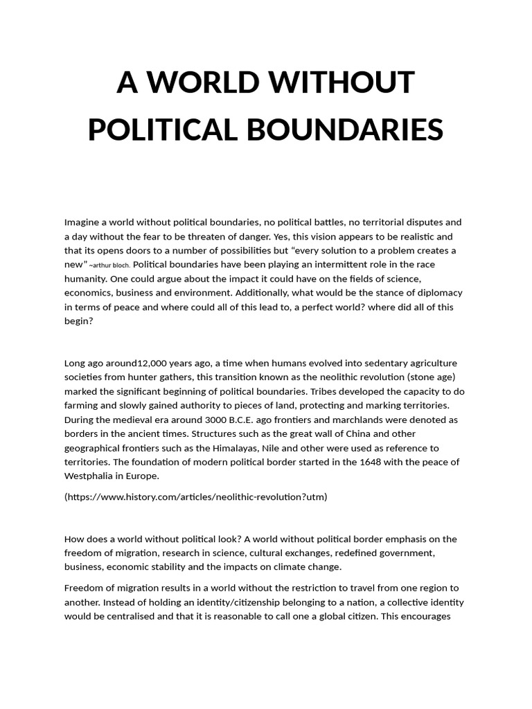 A World Without Political Boundaries | PDF | Climate Change | Poverty