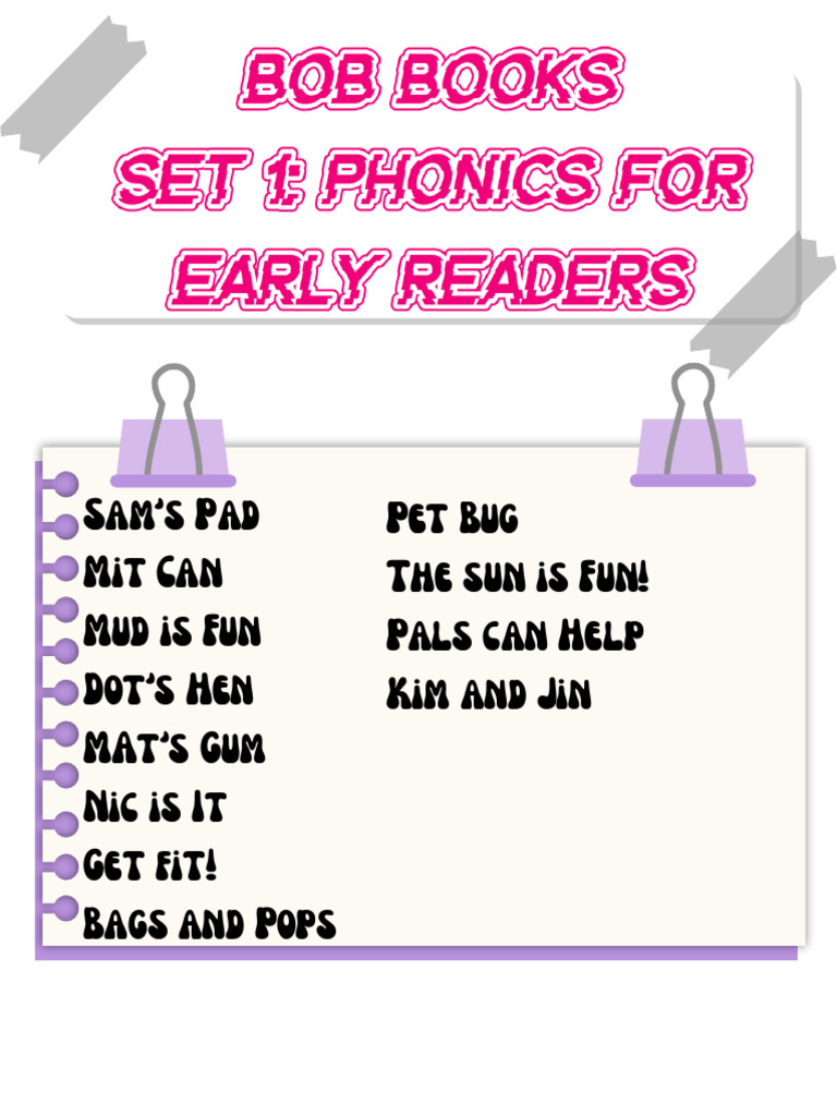 Bob Books Set 1- Phonics for Early Readers | PDF