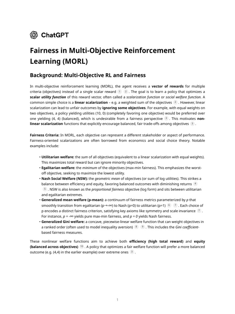 Fairness in Multi-Objective RL Explained | PDF | Mathematical ...