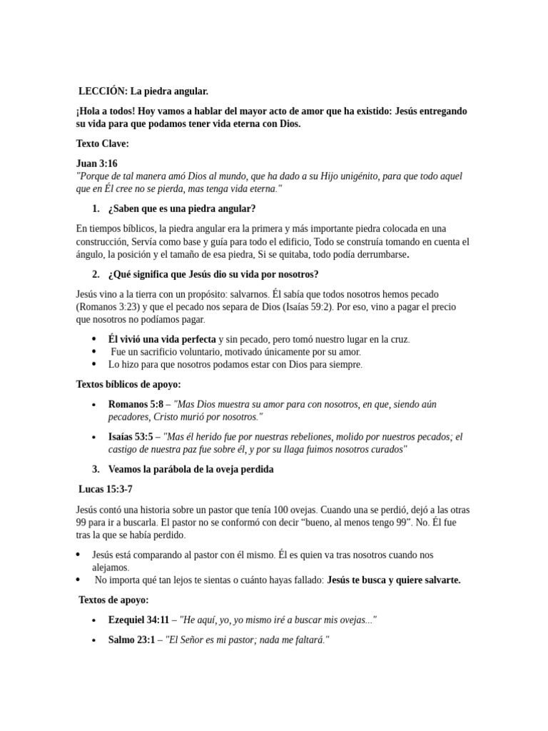Lección La Piedra Angular Ebdv 2025 Pdf Jesús Vida Eterna