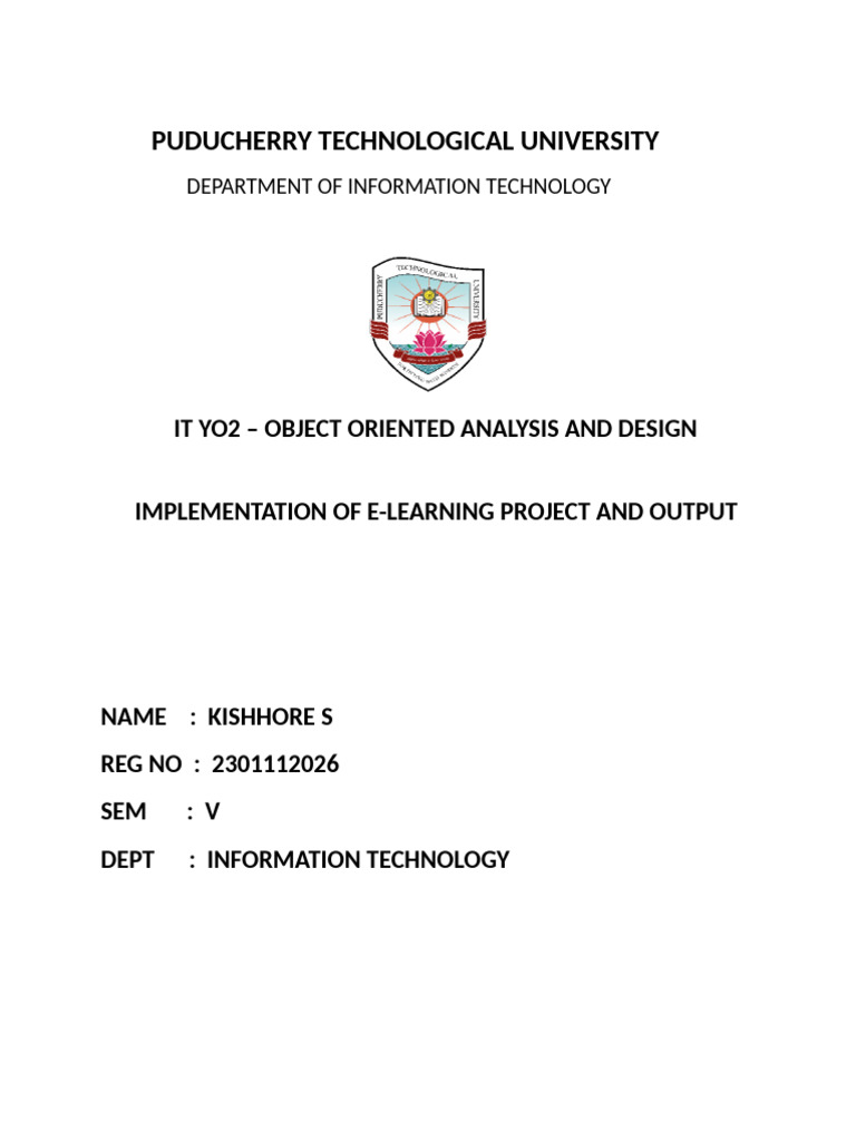 Implementation Ooad Report | PDF | Class (Computer Programming ...