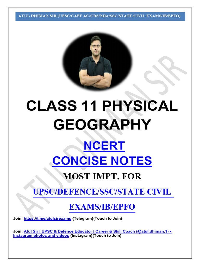 Class 11 Physical Geography Notes | PDF | Plate Tectonics | Rock (Geology)