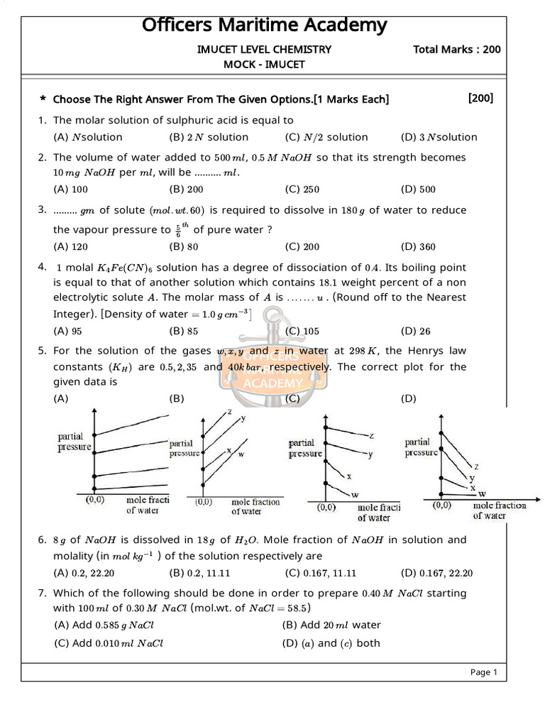 CHEM 200 | PDF | Chemistry | Physical Chemistry