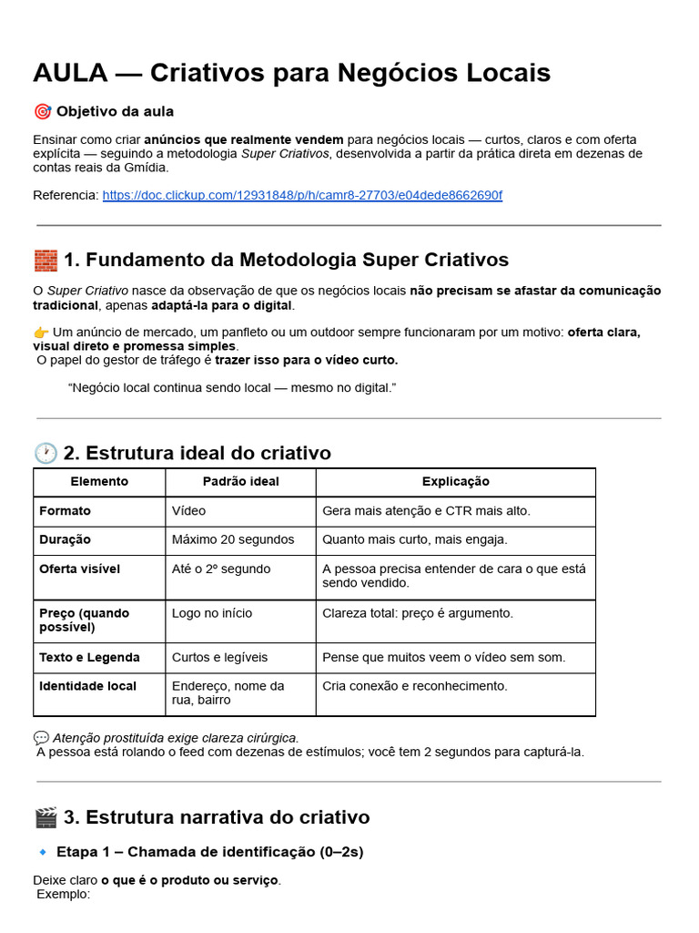 AULA%20%E2%80%94%20Criativos%20para%20Nego%CC%81cios%20Locais | PDF | Publicidade