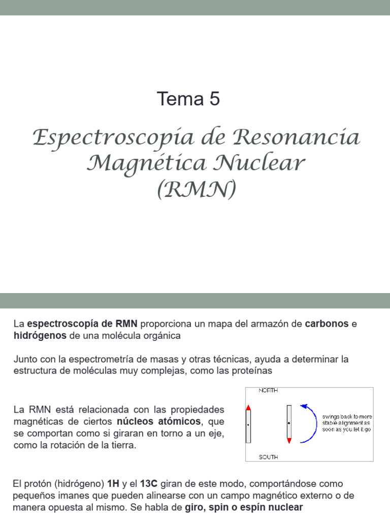 Espectroscopía RMN: Estructura Molecular | PDF | Resonancia magnética ...