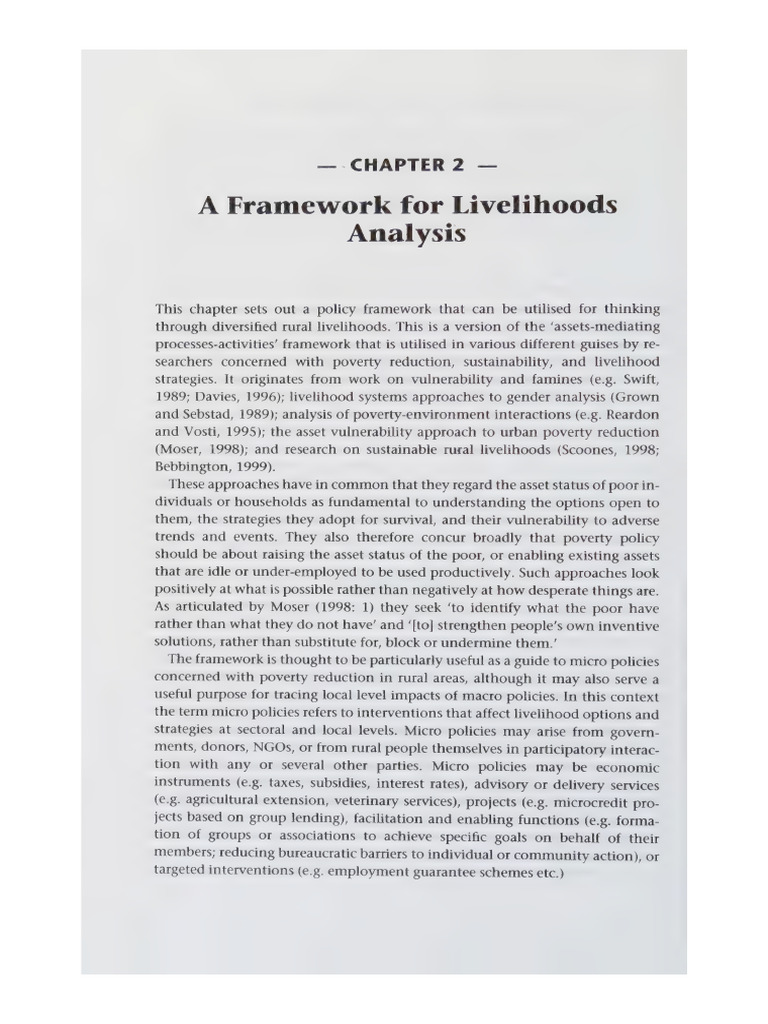 Ellis Rural Livelihoods Framework | PDF