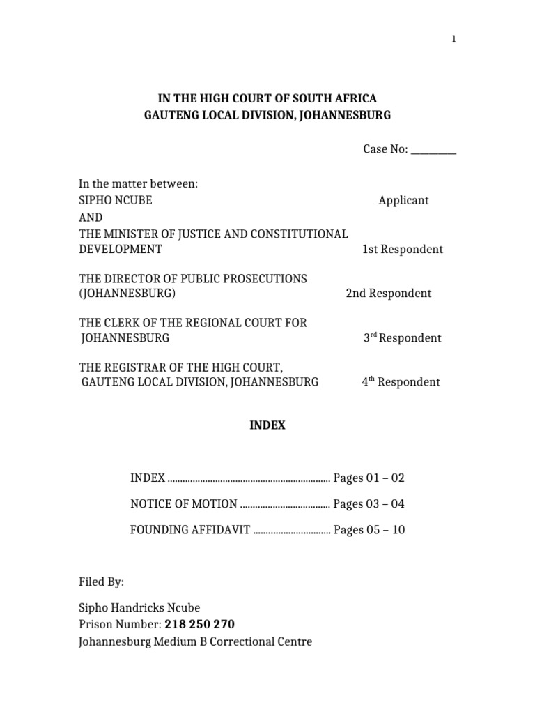 Ncube vs Justice Minister: Appeal Motion | PDF | Political Law | Justice