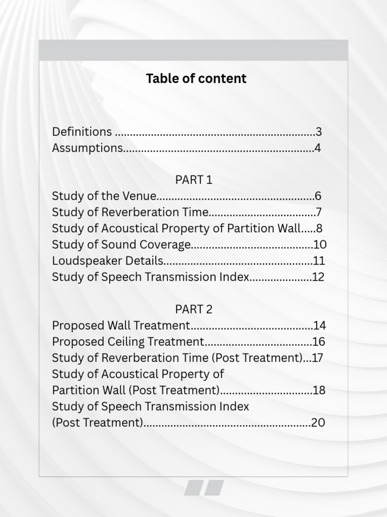 Acoustical Analysis and Treatment Solutions | PDF | Acoustics | Sound