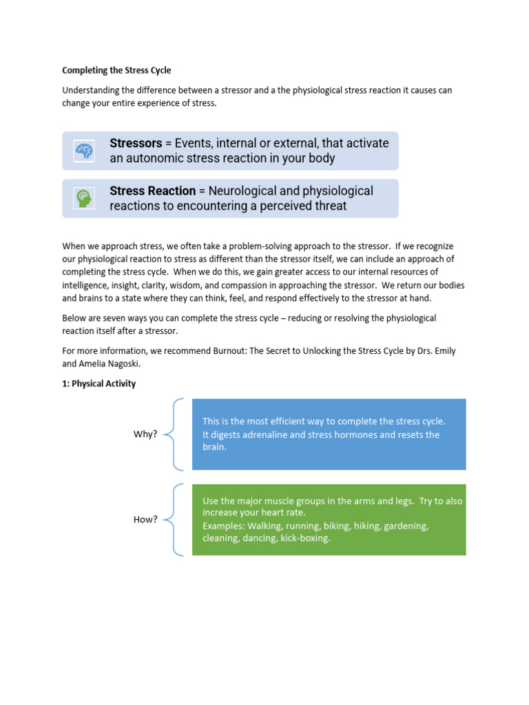 Complete Your Stress Cycle Effectively | PDF | Stress (Biology) | Laughter