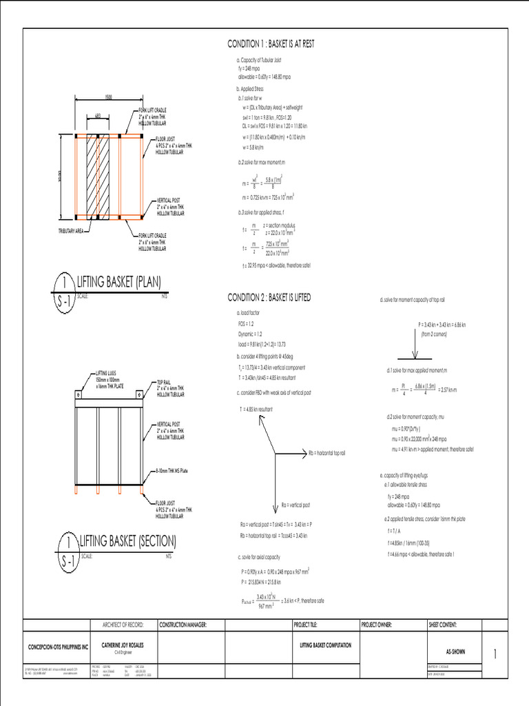 Lifting Basket Structural Analysis | PDF | Classical Mechanics ...