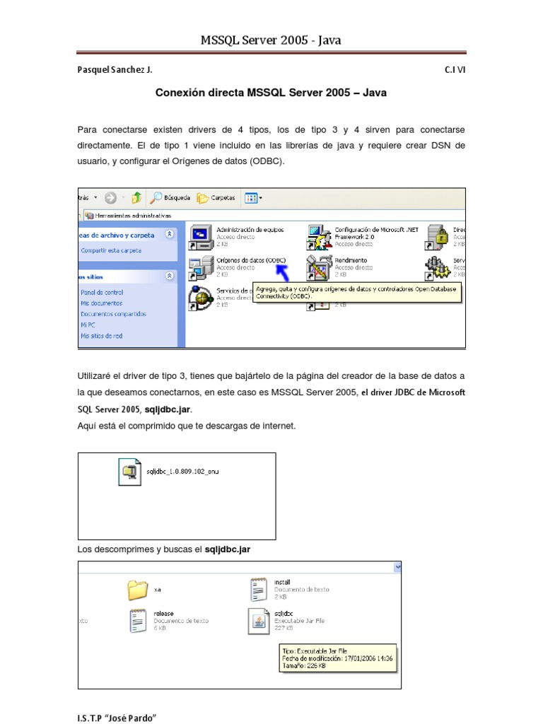 Conexion Directa MSSQL Server A Java | PDF | Servidor SQL de Microsoft | Bases de datos