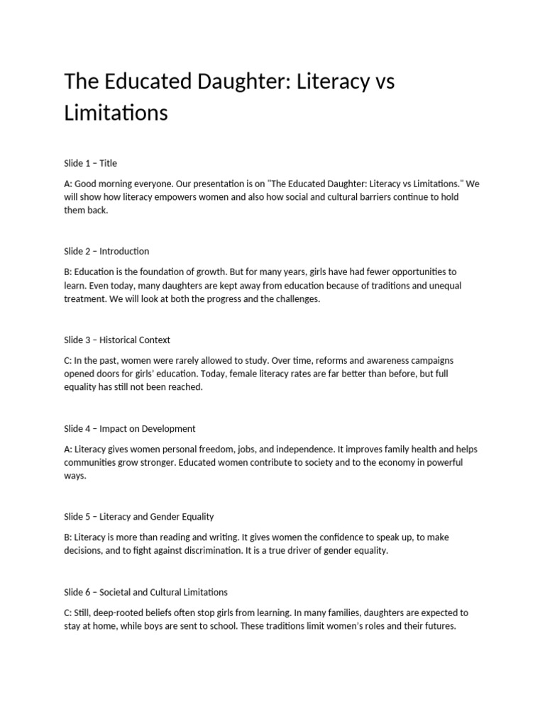 Empowering Women: Literacy vs Limitations | PDF